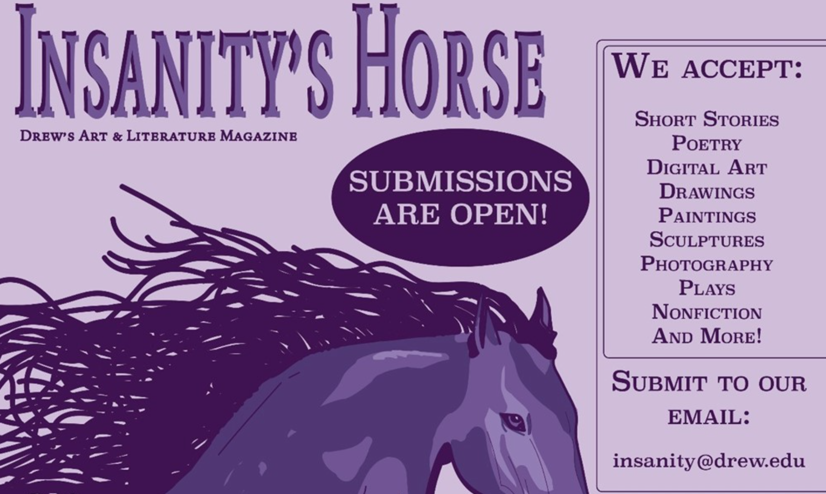 Insanity’s Horse Prose Contest Celebrates Creative Writing – The Drew Acorn